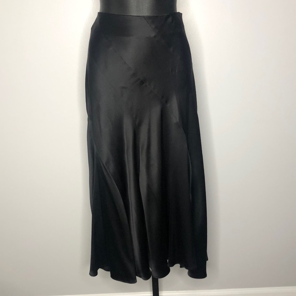 TSE | Skirts | Tse Black Shiny 0 Silk Midlength Skirt 12 | Poshmark